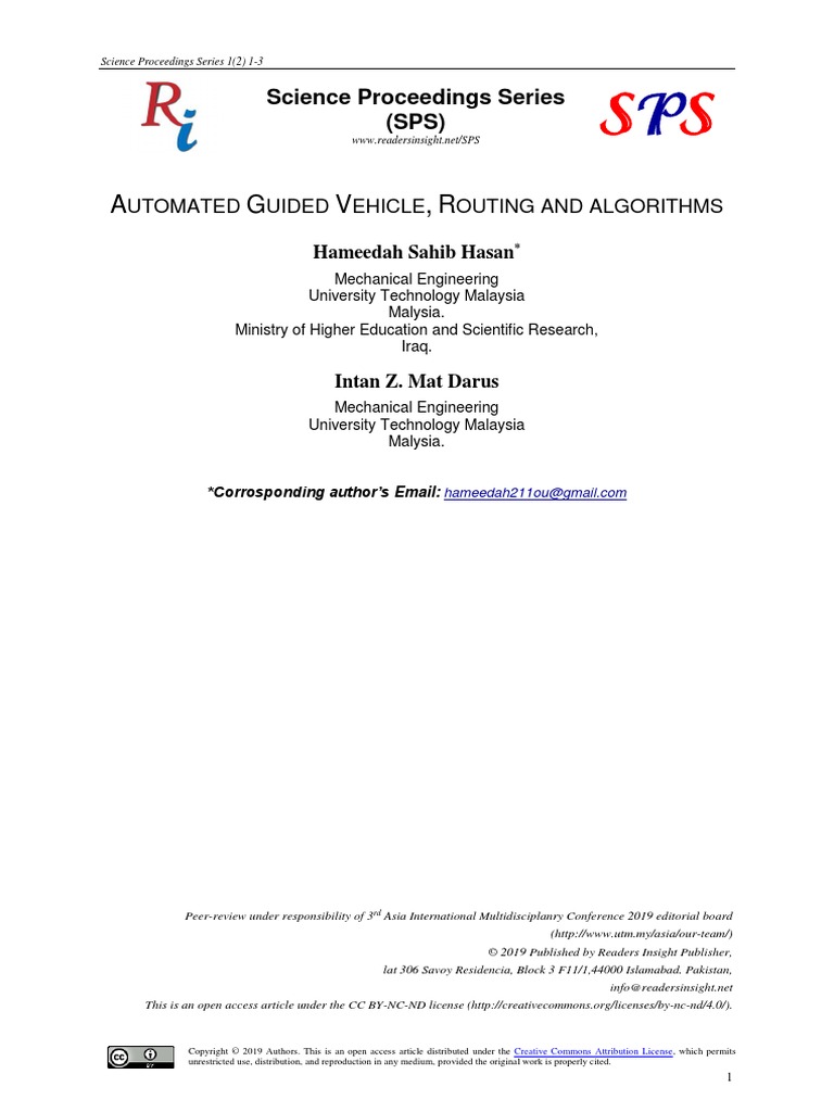 Automated Guided Vehicle Routing And Algorithms Pdf Routing Mathematical Optimization 
