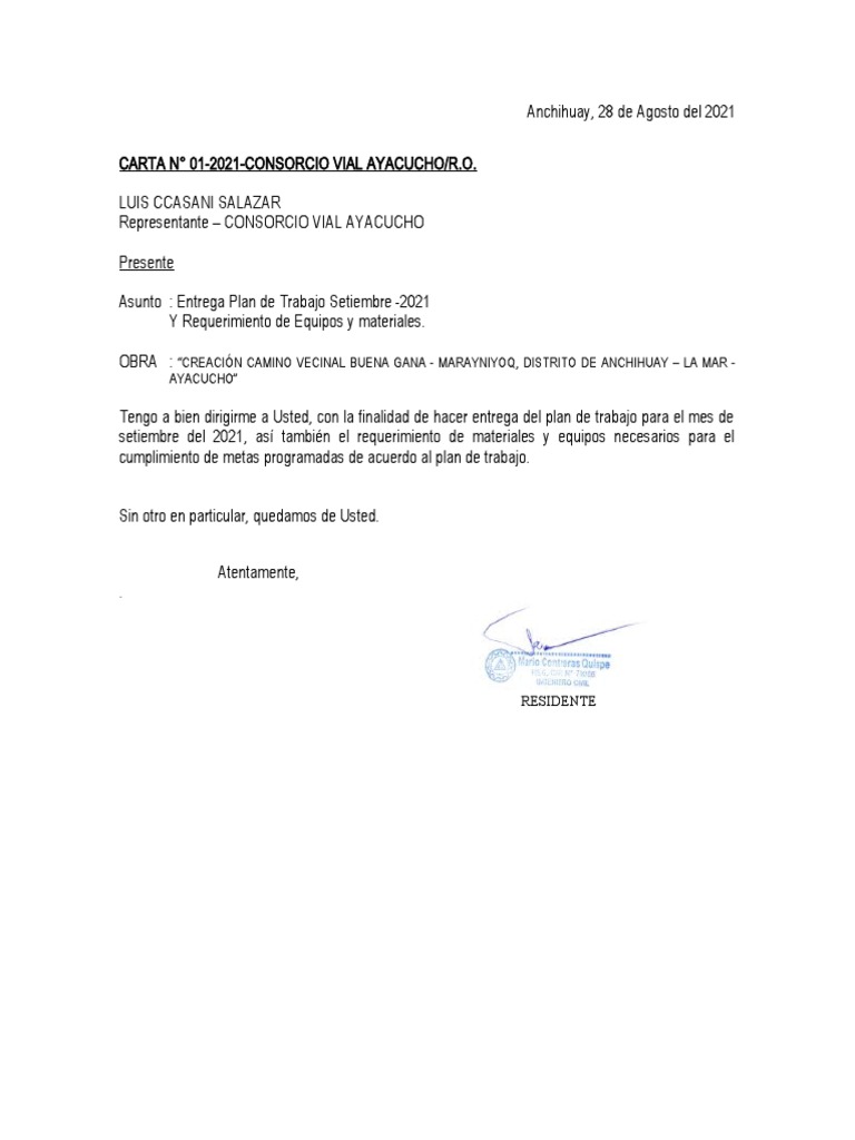 Carta Remision Requerimiento | PDF
