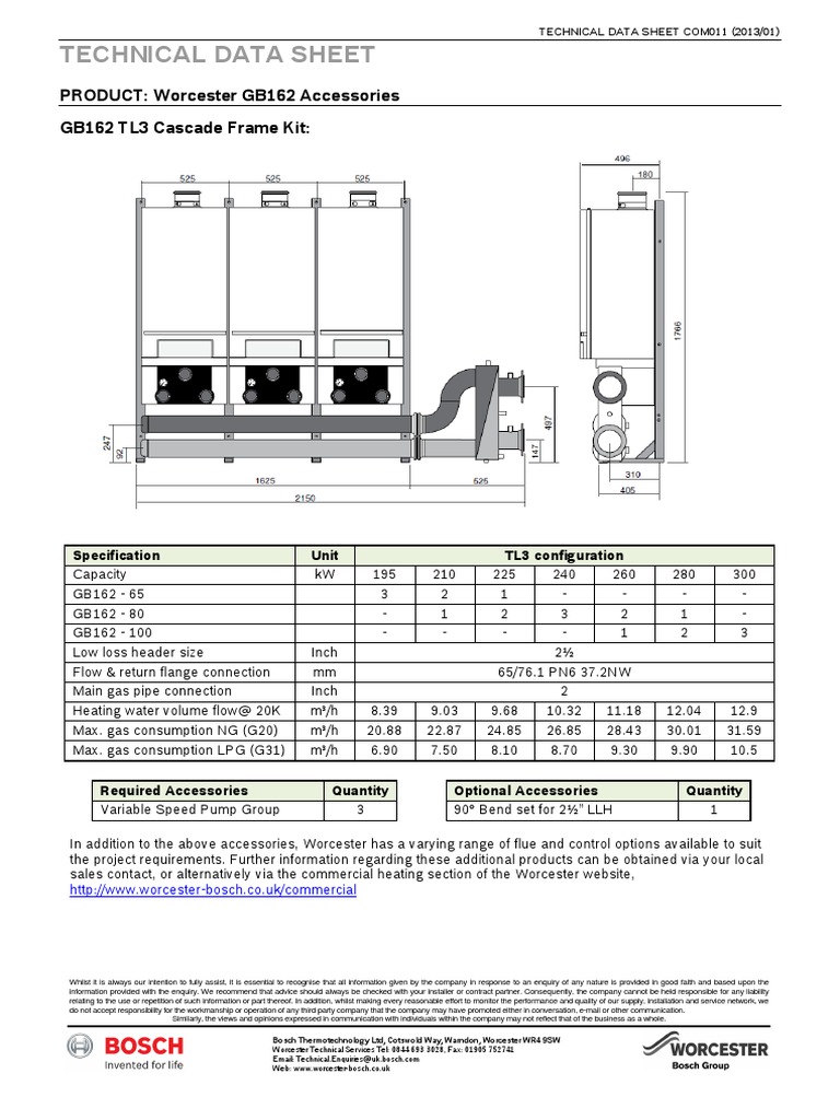 GB162 TL3 Cascade Frame Kit Technical Data Sheet COM011 (2013-01) AUS | PDF