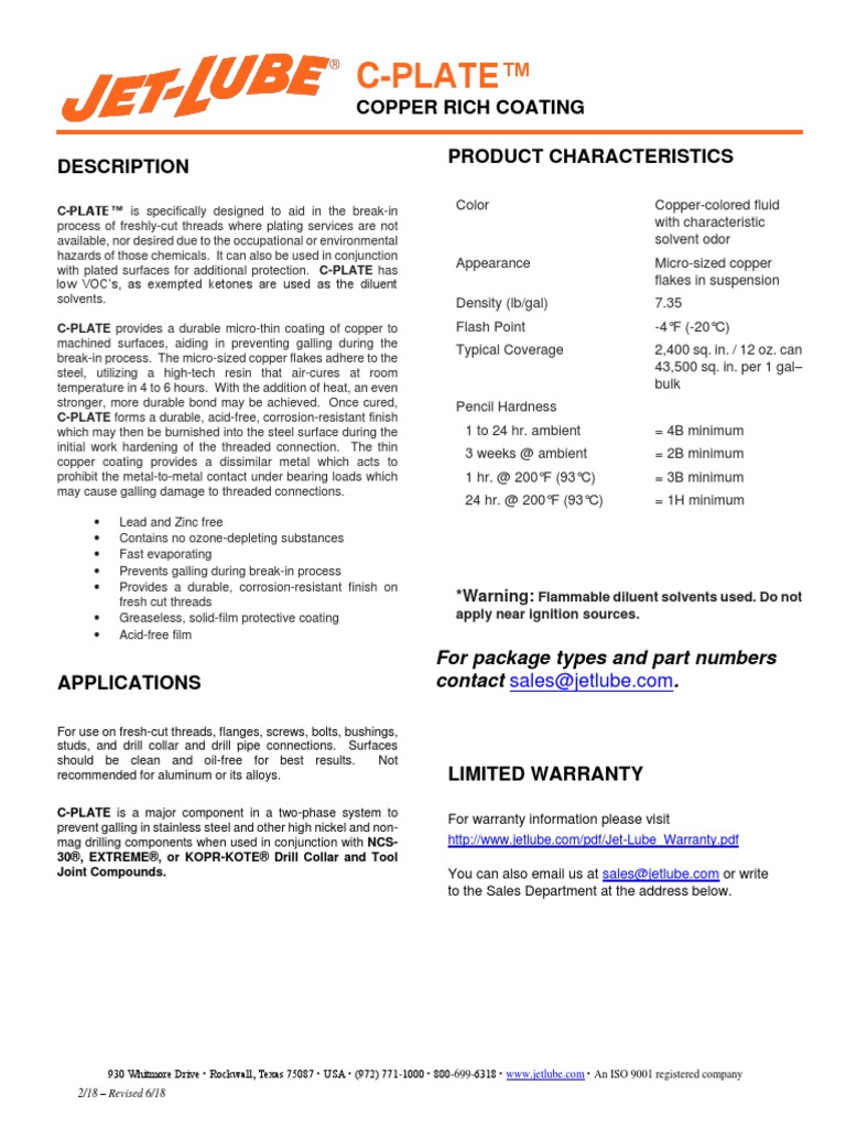 C PLATE Tds | PDF | Corrosion | Copper
