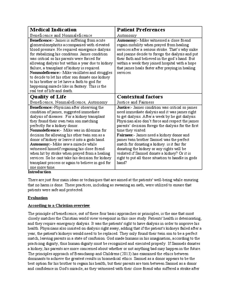 Case Study - Healing and Autonomy | PDF | Kidney Transplantation | Autonomy