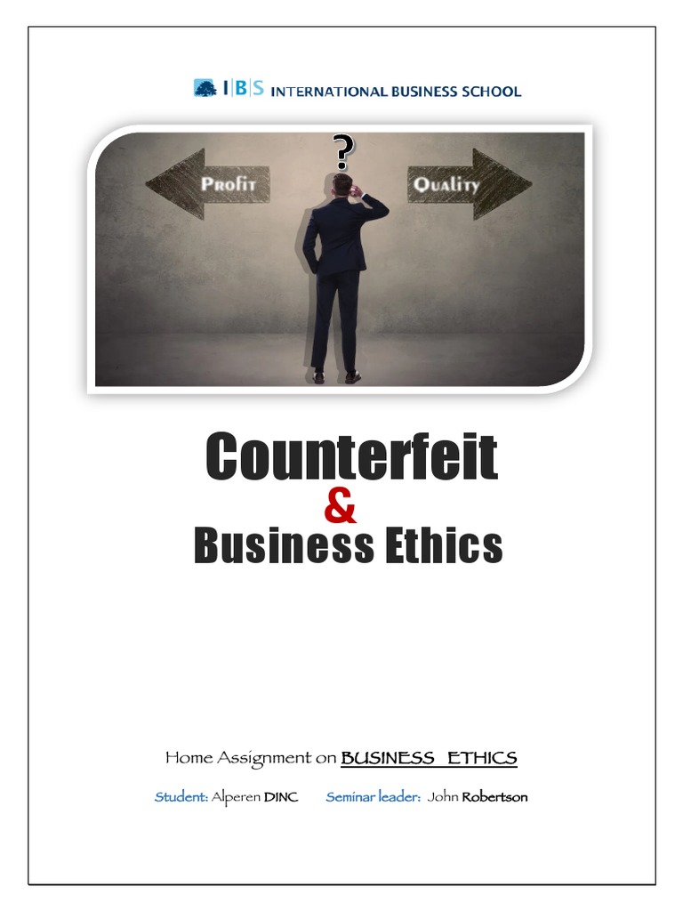 Counterfeit and Business Ethics | PDF | Counterfeit | Business Ethics