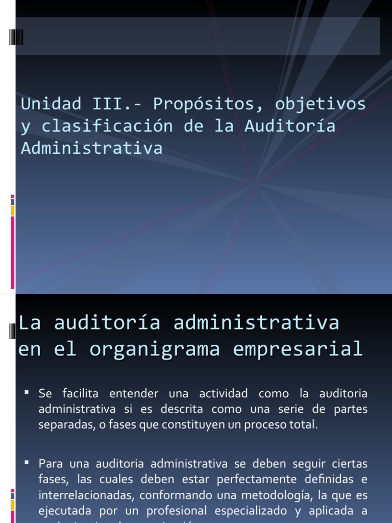 Clasificación y Metodología de Auditoría Administrativa | PDF ...