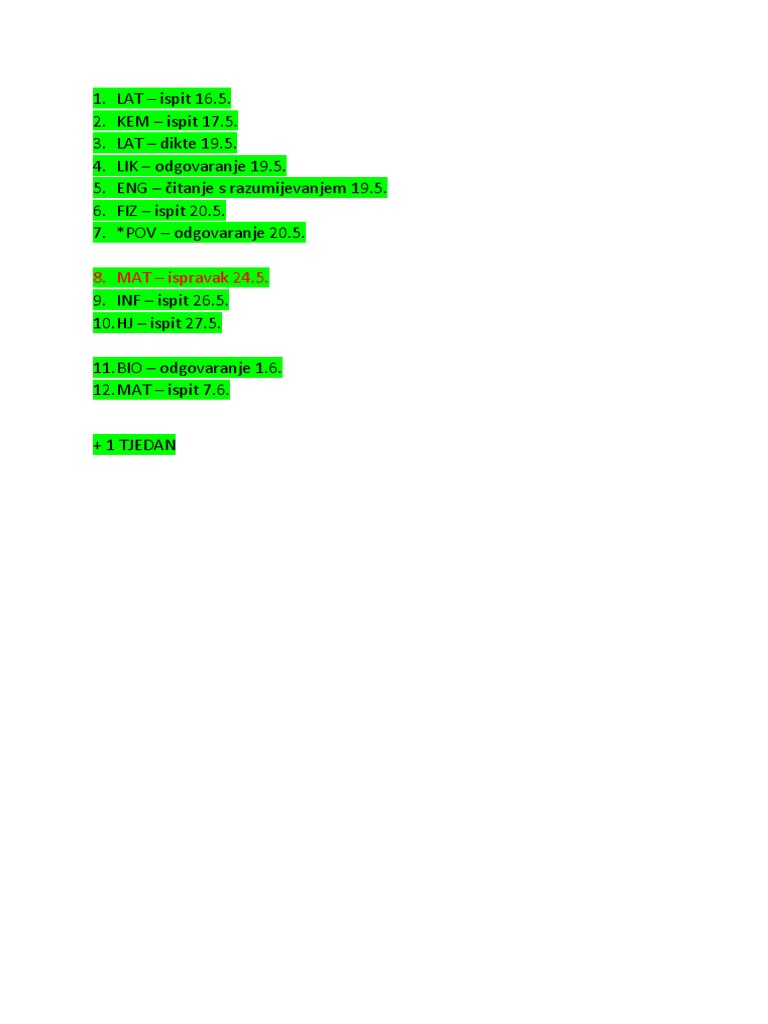 Plan Ispravaka 1.raz | PDF