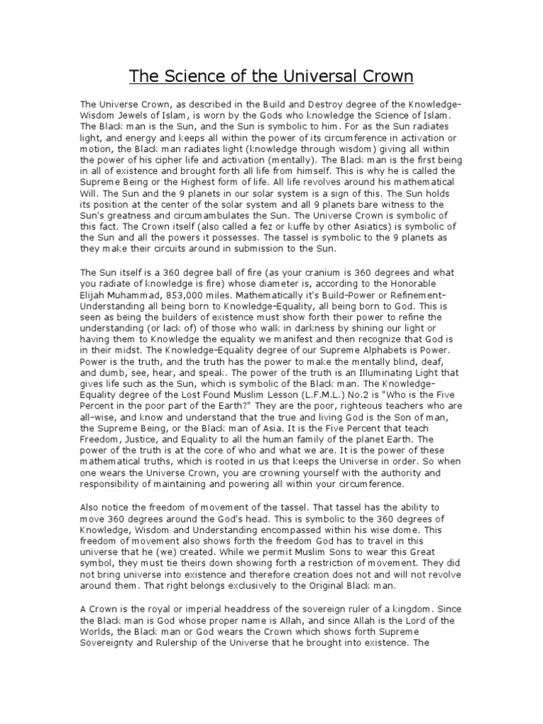 The Science of the Universe Crown | PDF | Religion & Spirituality