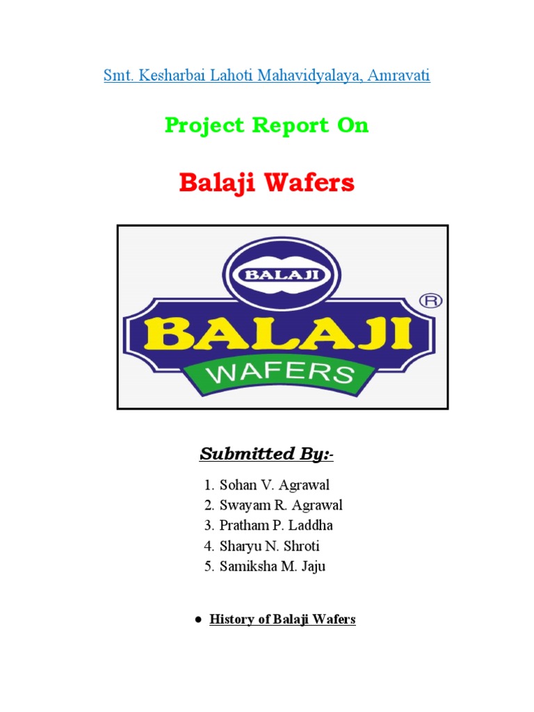 Balaji Wafers: History and Market Insights | PDF | Food And Drink ...