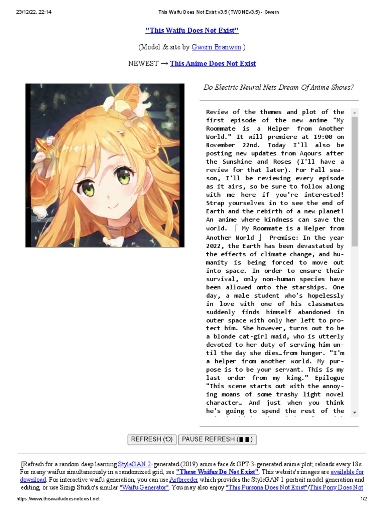 Overview of This Waifu Does Not Exist | PDF