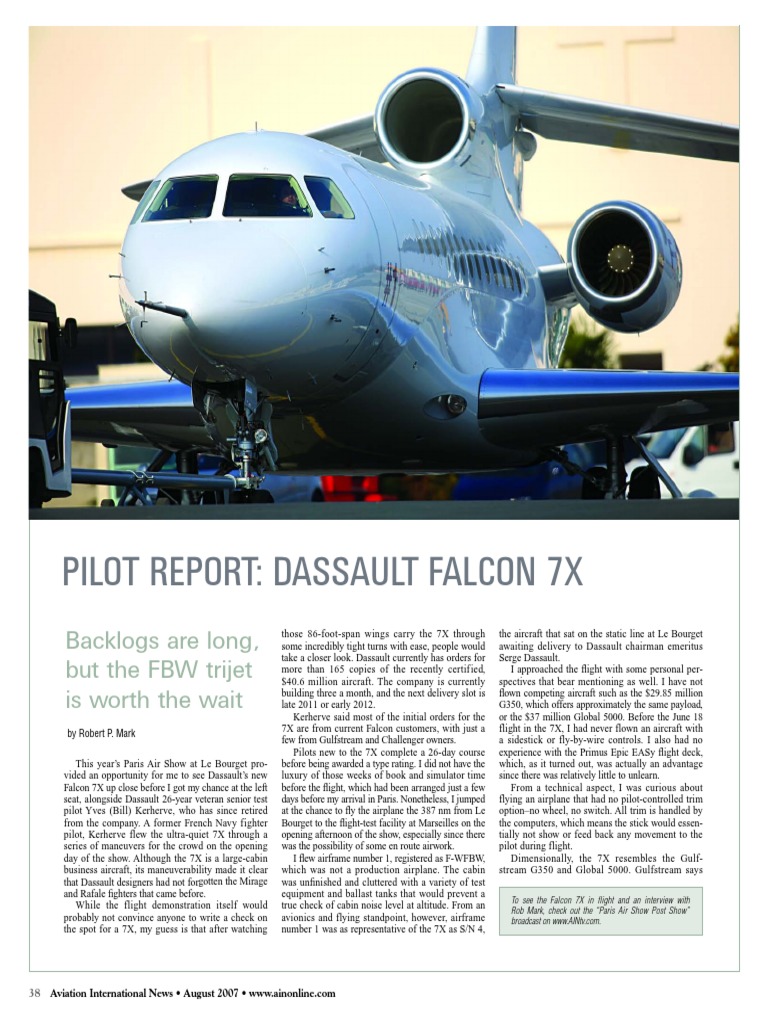 Falcon 7 X | PDF | Aircraft | Takeoff