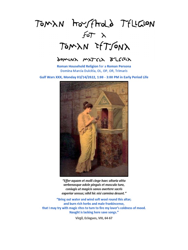 Roman Household Deities Explained | PDF | Deities | Roman Mythology