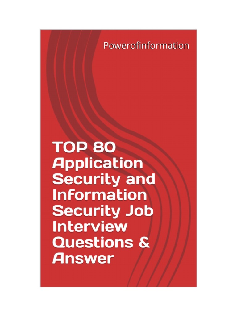 Application Cyber Security Interview Questions & Answers | PDF