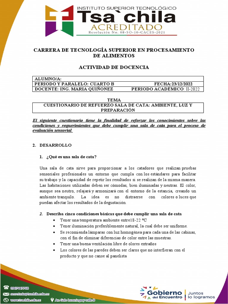 Cuestionario Refuerzo Sala de Cata | PDF | Arte
