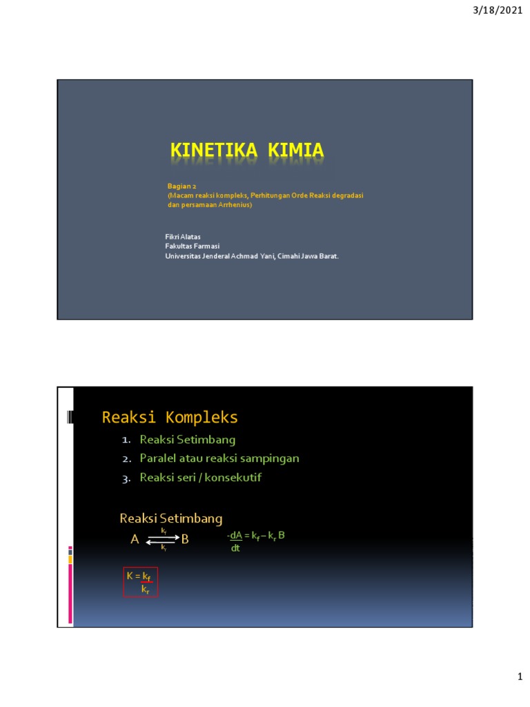Kinetika Kimia 2 | PDF