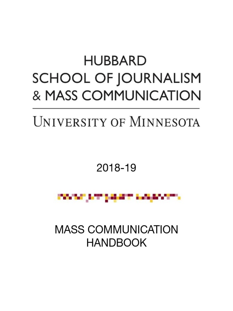 2018-19 Mass Communication Handbook | PDF | Media (Communication ...