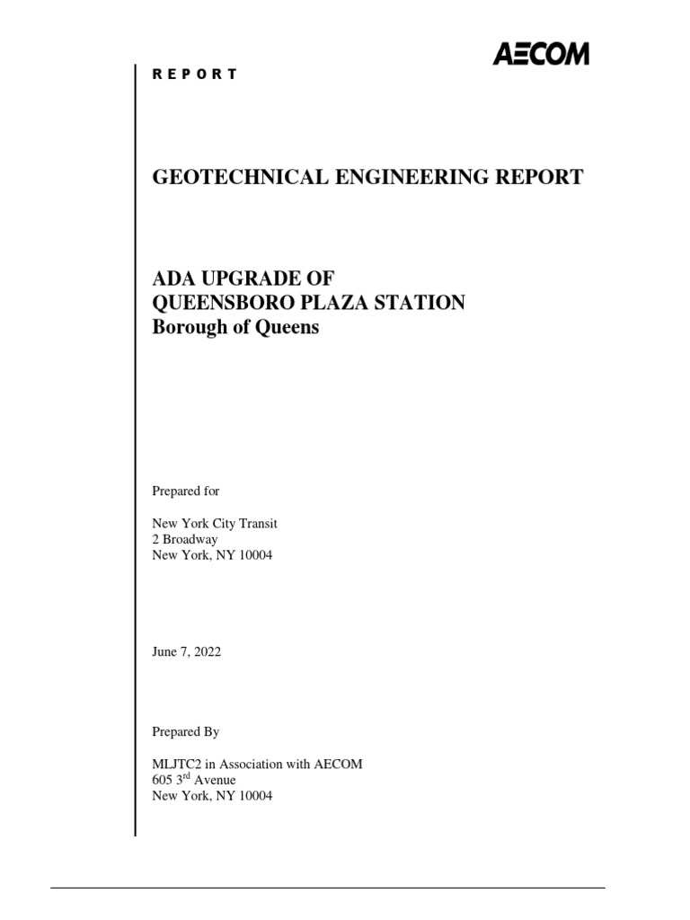 GT Engineering Report - Nyct Queensboro | PDF | Deep Foundation ...