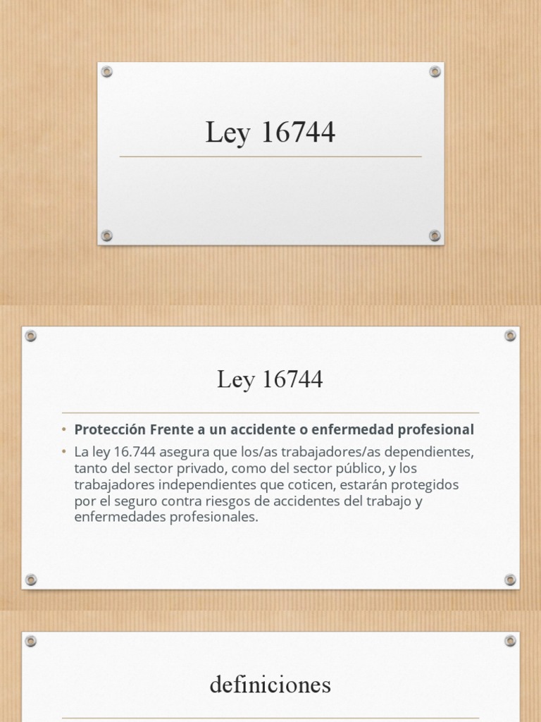 Presentacion Ley 16744 | PDF