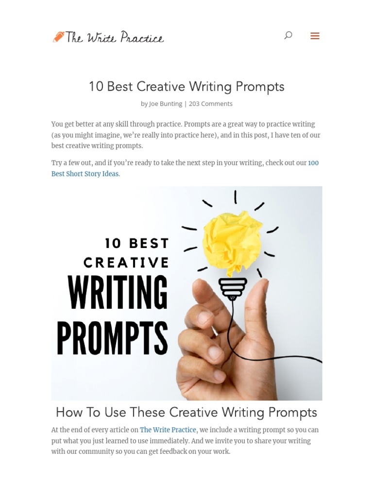10 Best Creative Writing Prompts | PDF | Career & Growth