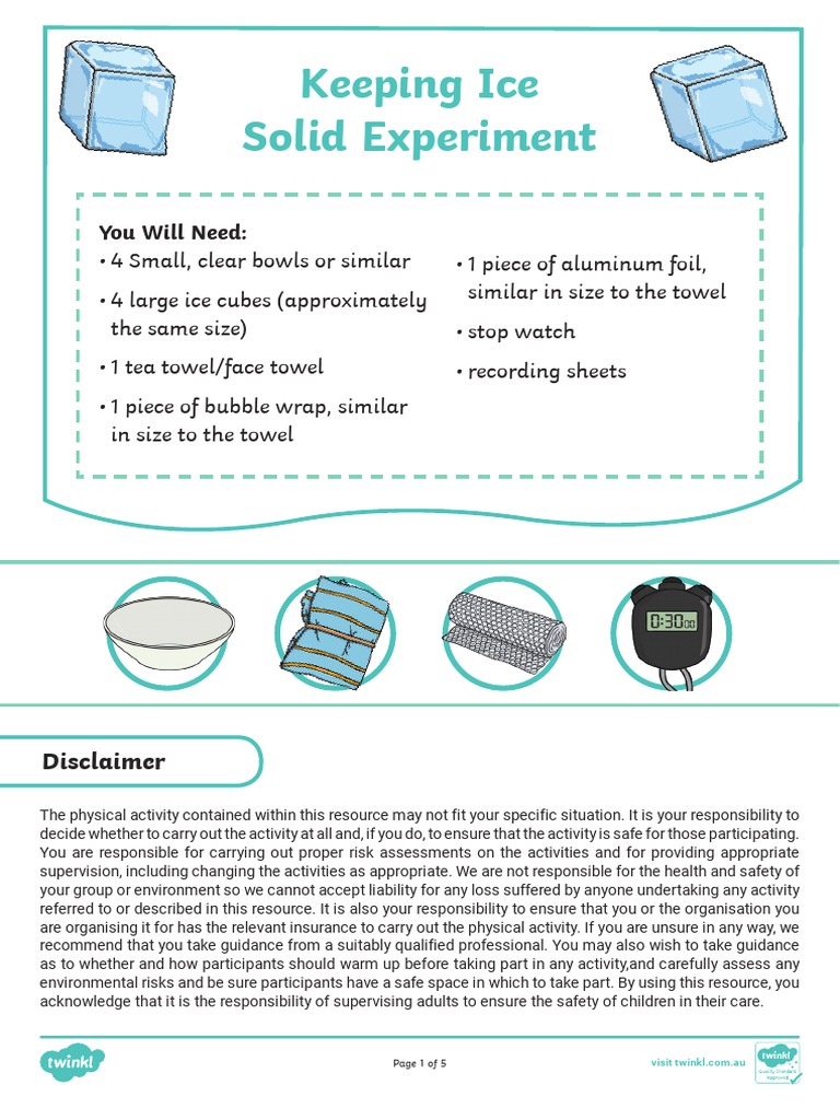 Ice Cube Insulation Experiment | PDF | Aluminium Foil | Ice