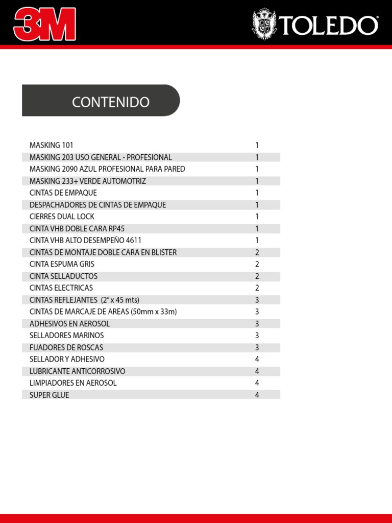 Cintas y Adhesivos 3M | PDF | Materiales | Procesos industriales