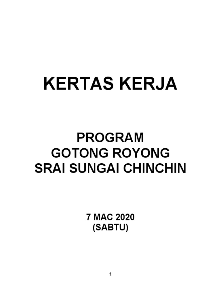 Kertas Kerja Program Gotong Royong 2020 | PDF