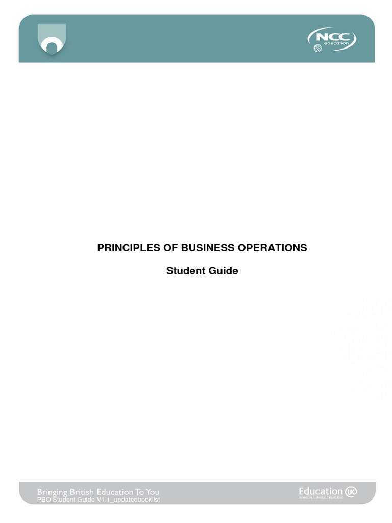 PBO Student Guide V1.1 Updatedbooklist | PDF | Operations Management ...