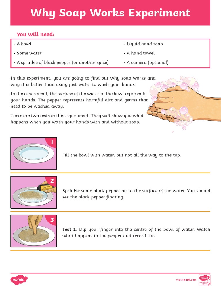 Why Soap Works Experiment Instructions | PDF | Black Pepper