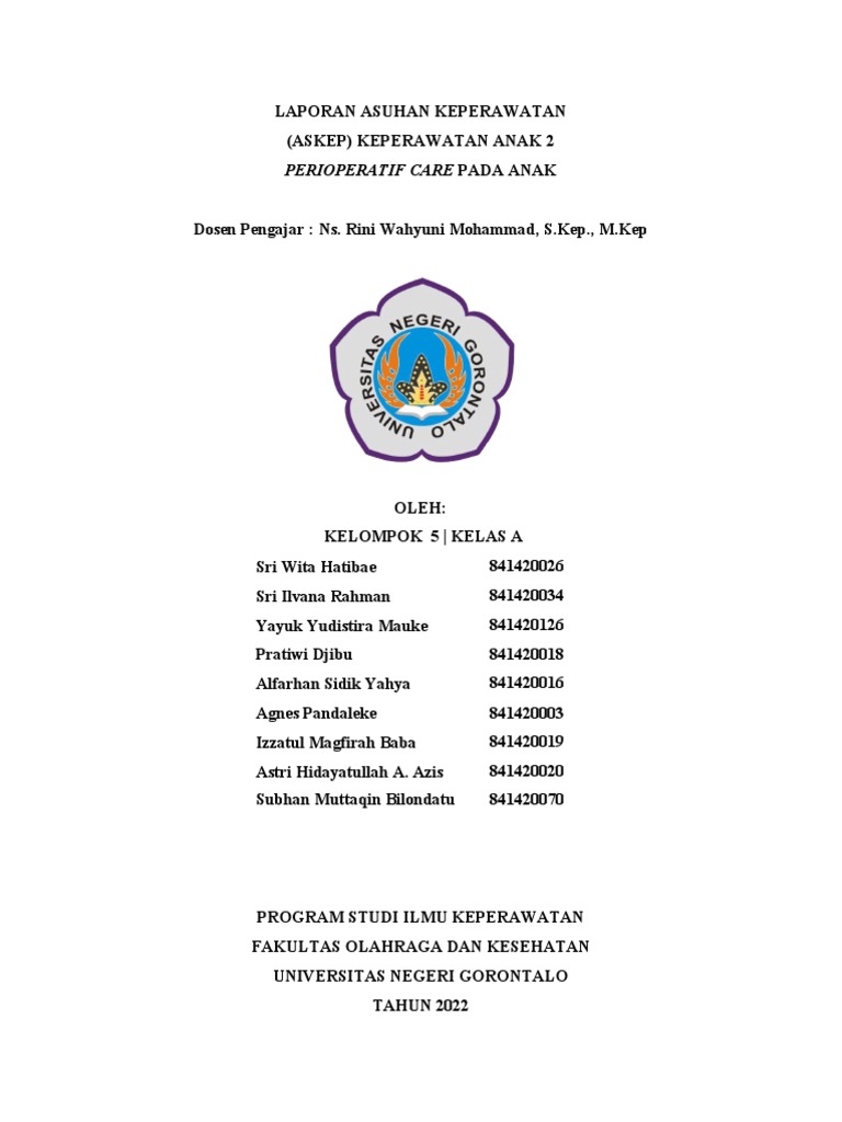 Asuhan Keperawatan Perioperatif Anak | PDF | Pengembangan Diri | Kesehatan Holistik