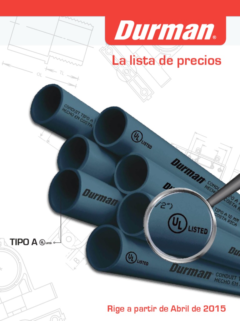DURMAN - Lista Precios 2015 | PDF | Tubería (transporte de fluidos ...