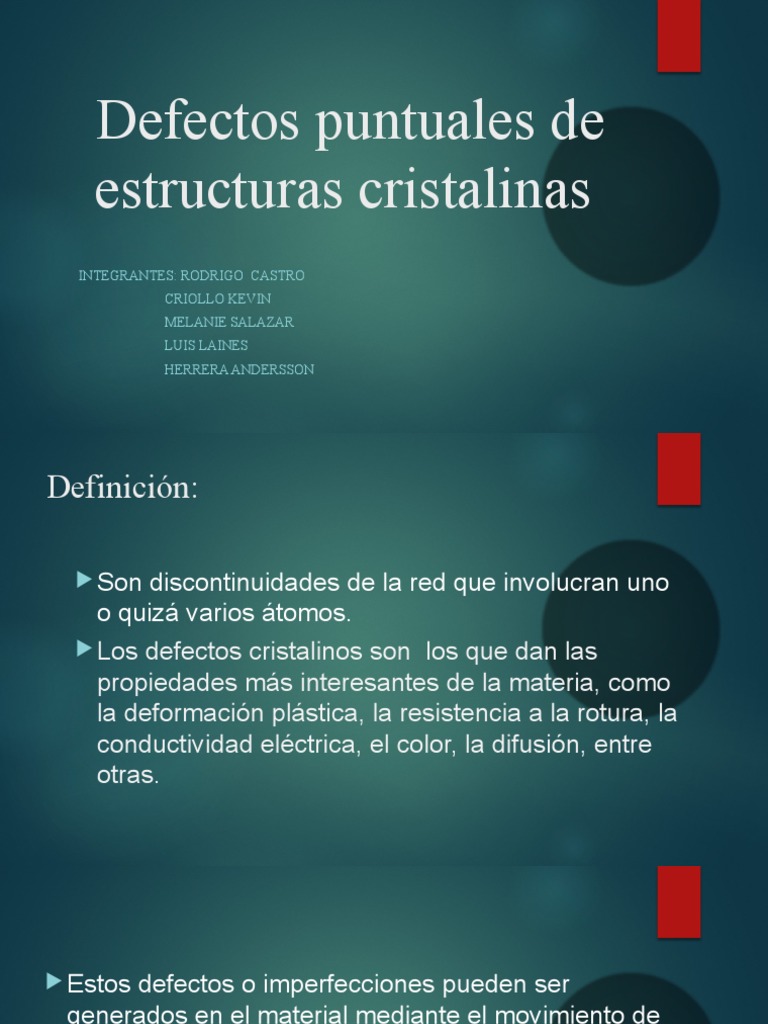 Defectos puntuales en estructuras cristalinas: una introducción a ...