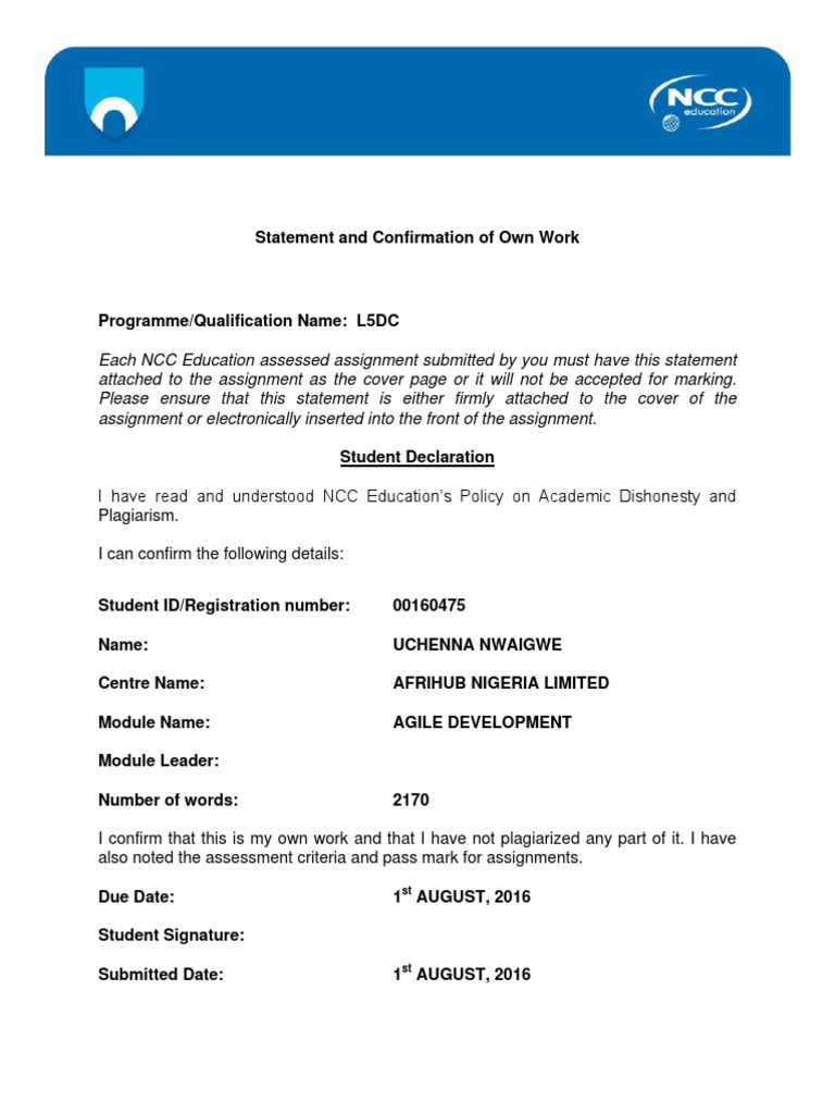 Agile Development Assignment | Download Free PDF | Agile Software ...