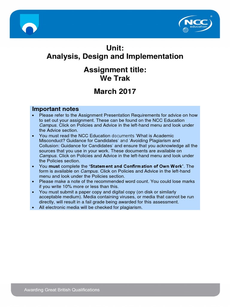Analysis Design and Implementation March 2017 Assignment - FINAL | PDF | Class (Computer ...