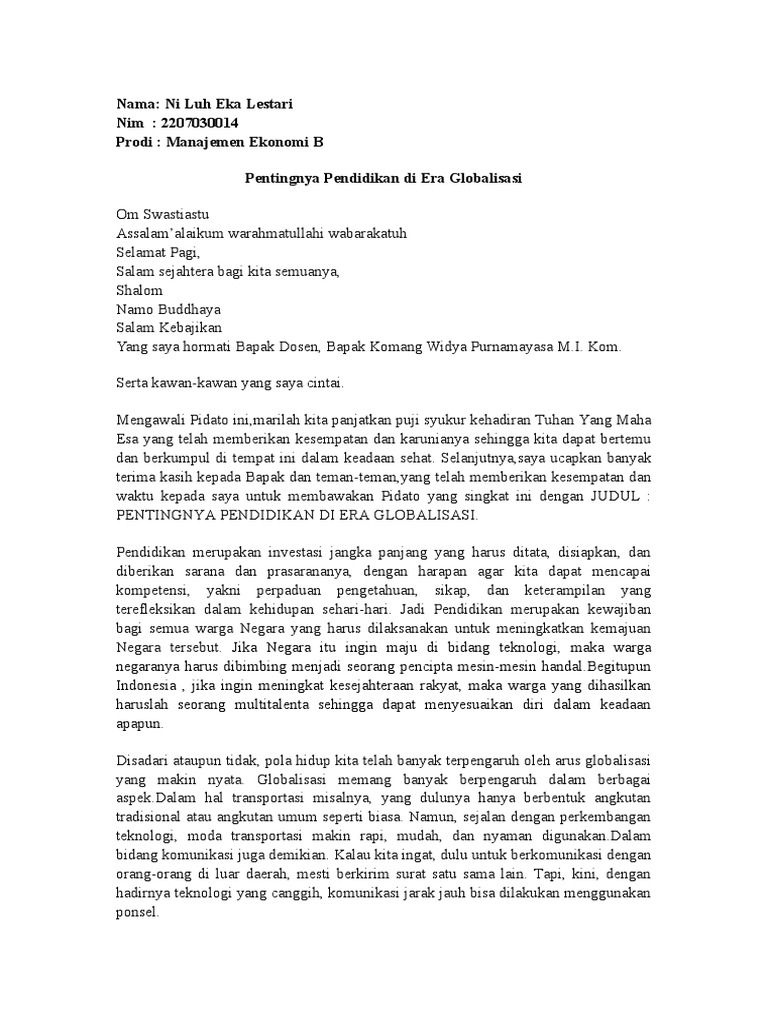 Pidato Pendidikan Public Speaking | PDF