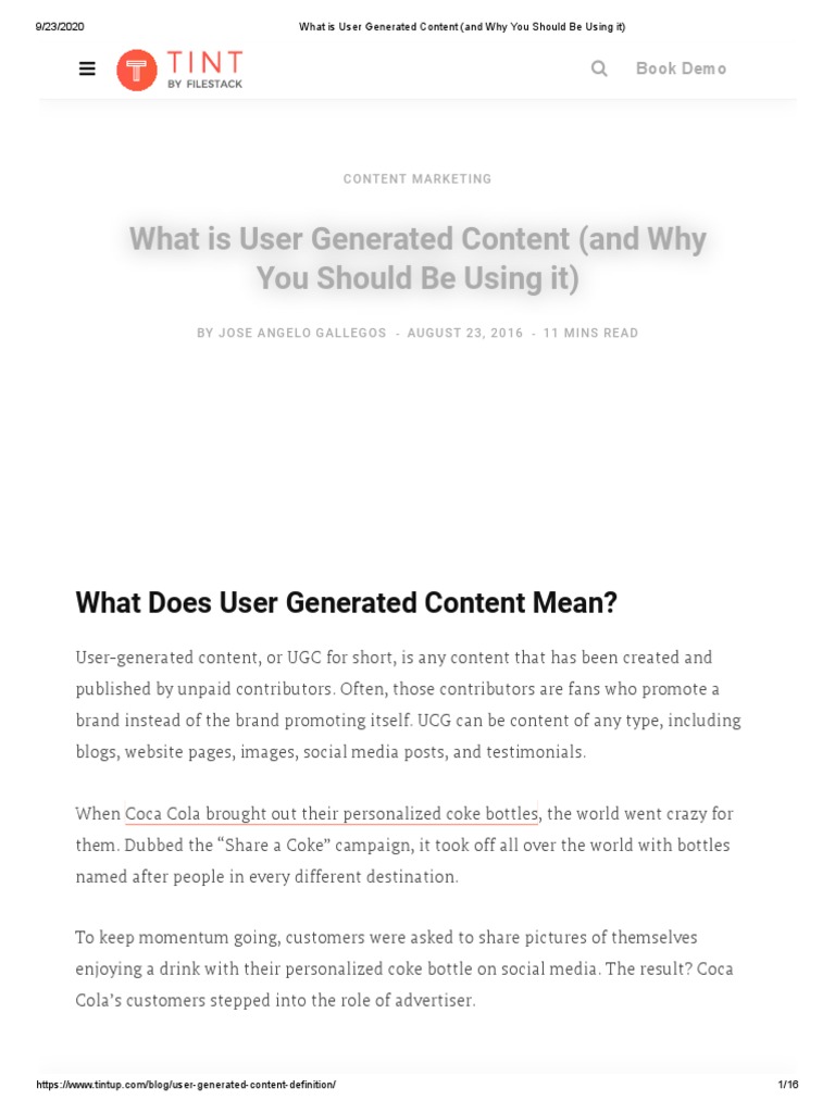 User Generated Content and Why You Should Be Using It | PDF | Marketing ...