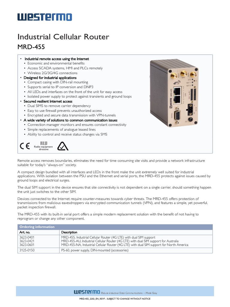 Westermo Ds mrd-455 2202 en Revf | PDF | Virtual Private Network | Communications Protocols