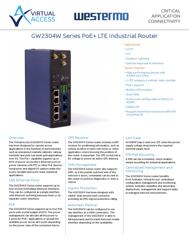westermo_ds_gw2304w-series_2111_en_revb | PDF | Router (Computing ...