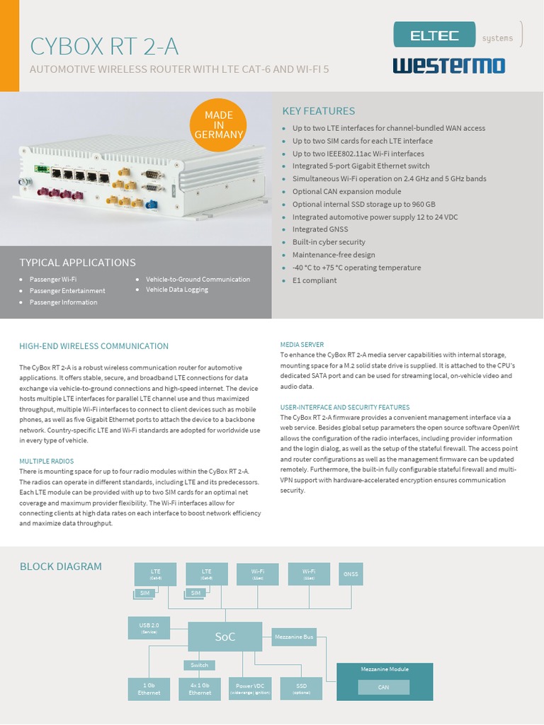 Westermo Eltec Ds Cybox-Rt-2-A | PDF | Wi Fi | Telecommunications
