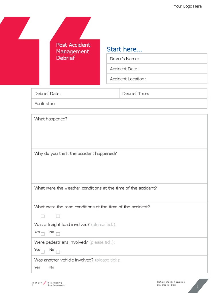 Post Accident Management Debrief | PDF