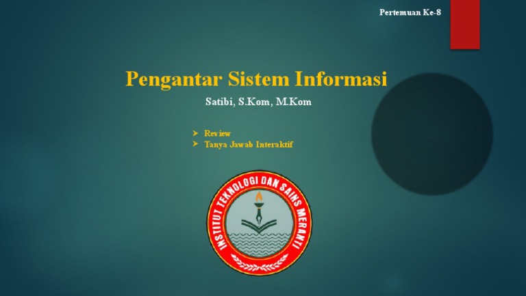 Pertemuan 8 Pengantar Sistem Informasi | PDF