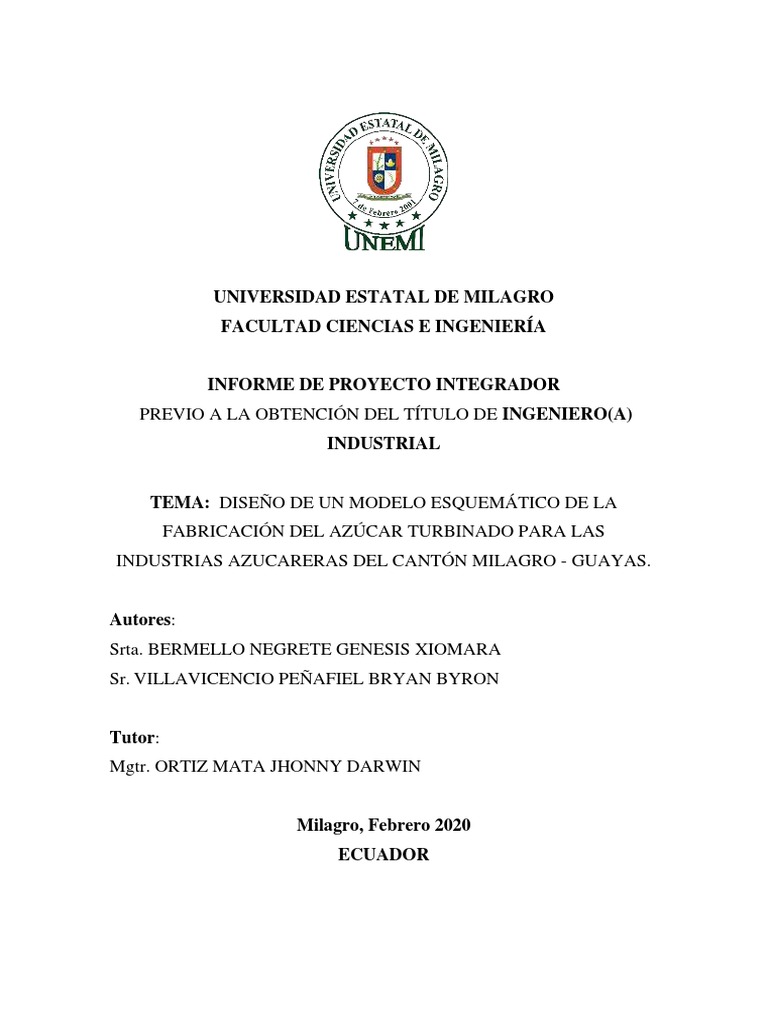 Modelo Esquemático para Fabricación de Azúcar | PDF | Azúcar | Dieta y ...