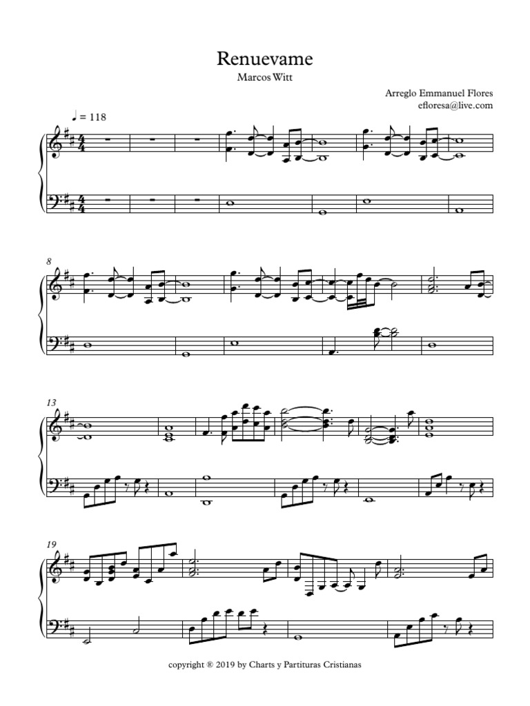 Renuevame - Partitura Completa | PDF