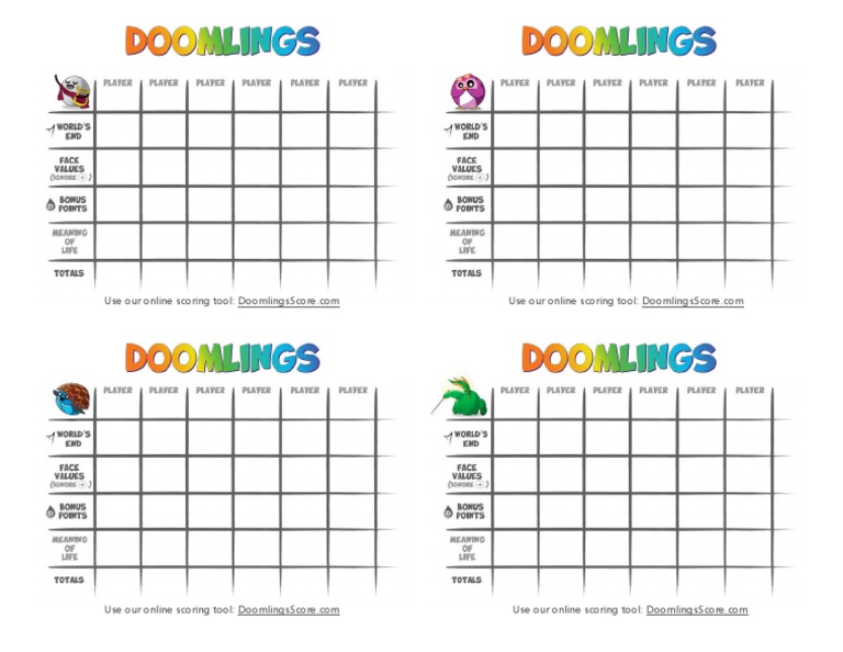 Doomlings Score Color 011522 | PDF