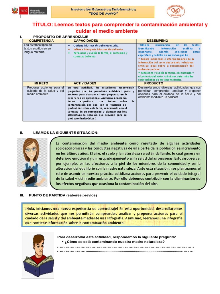 3RA EXP. COMUNICACIÓN 3° y 4° ACTIVIDAD #01 | PDF | Aprendizaje | Entorno natural
