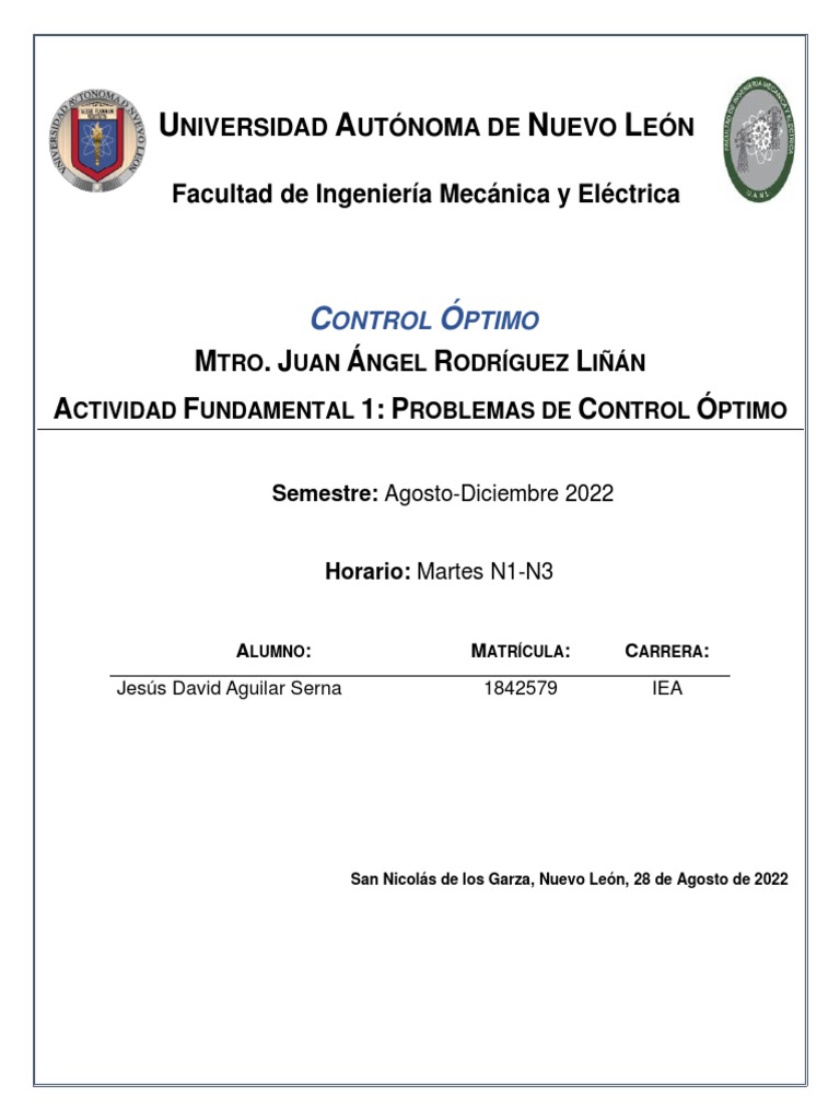 Introducción al Control Óptimo | PDF | Ingeniería
