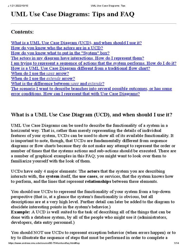 Uml Use Case Diagrams Tips Pdf Use Case System 
