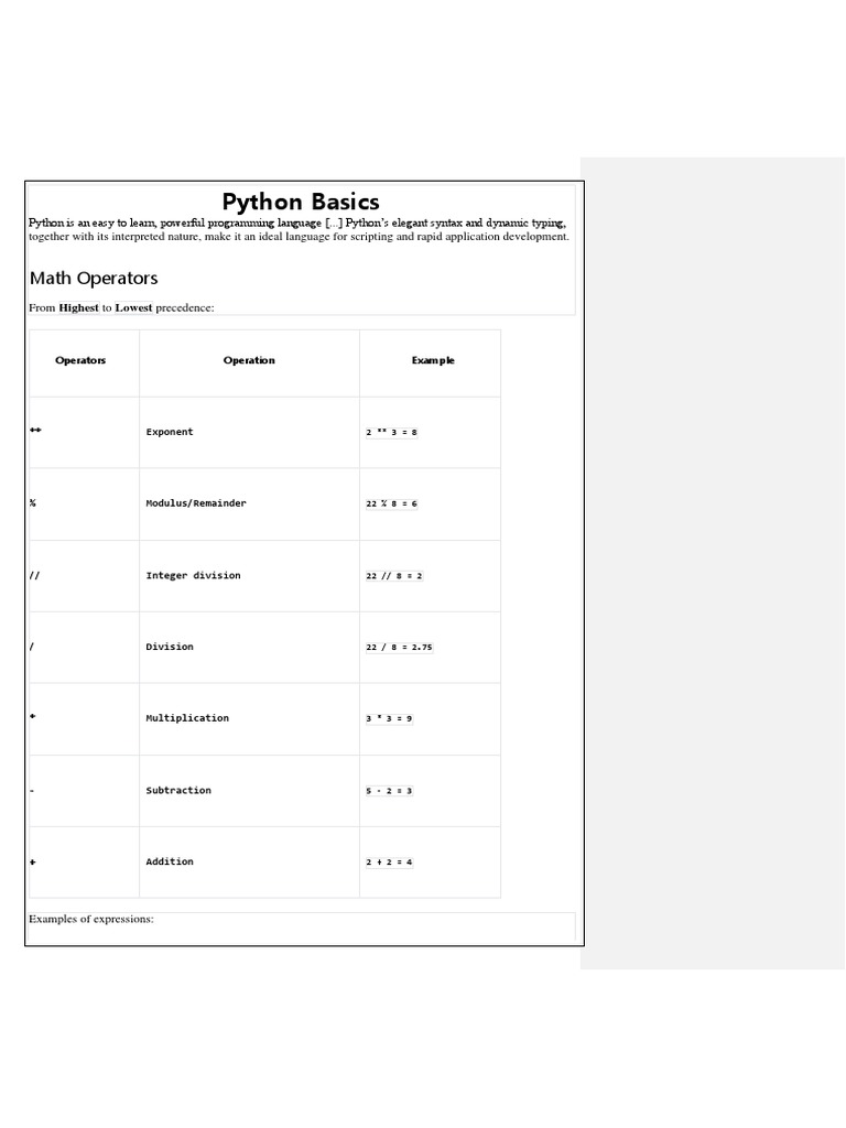 Python Basics Pdf Scope Computer Science Anonymous Function