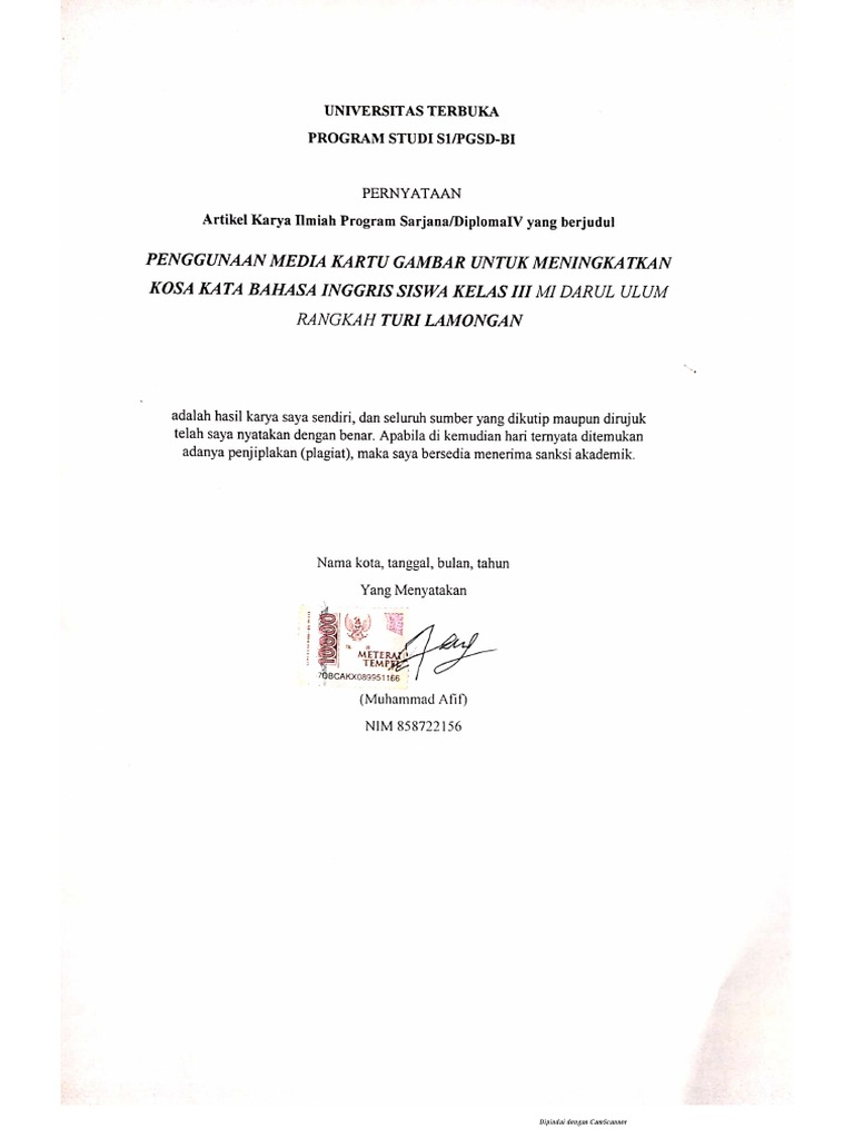 Lembar Plagiasi Afif | PDF