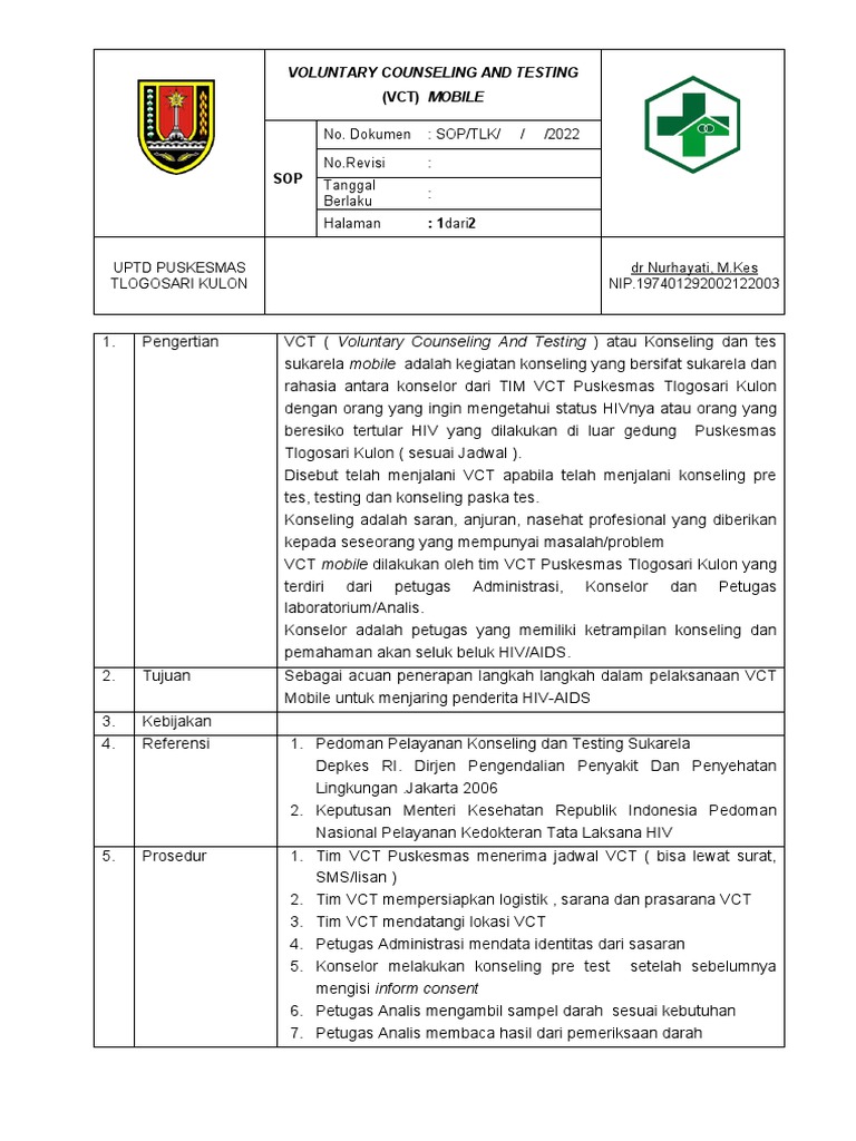 Sop VCT Mobile Kulon 2022 | PDF