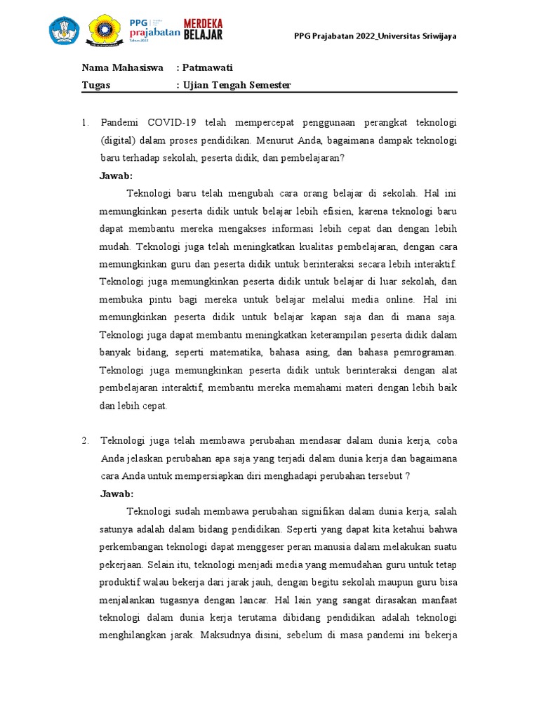 Uts TBDP Patmawati Bio 1 | PDF