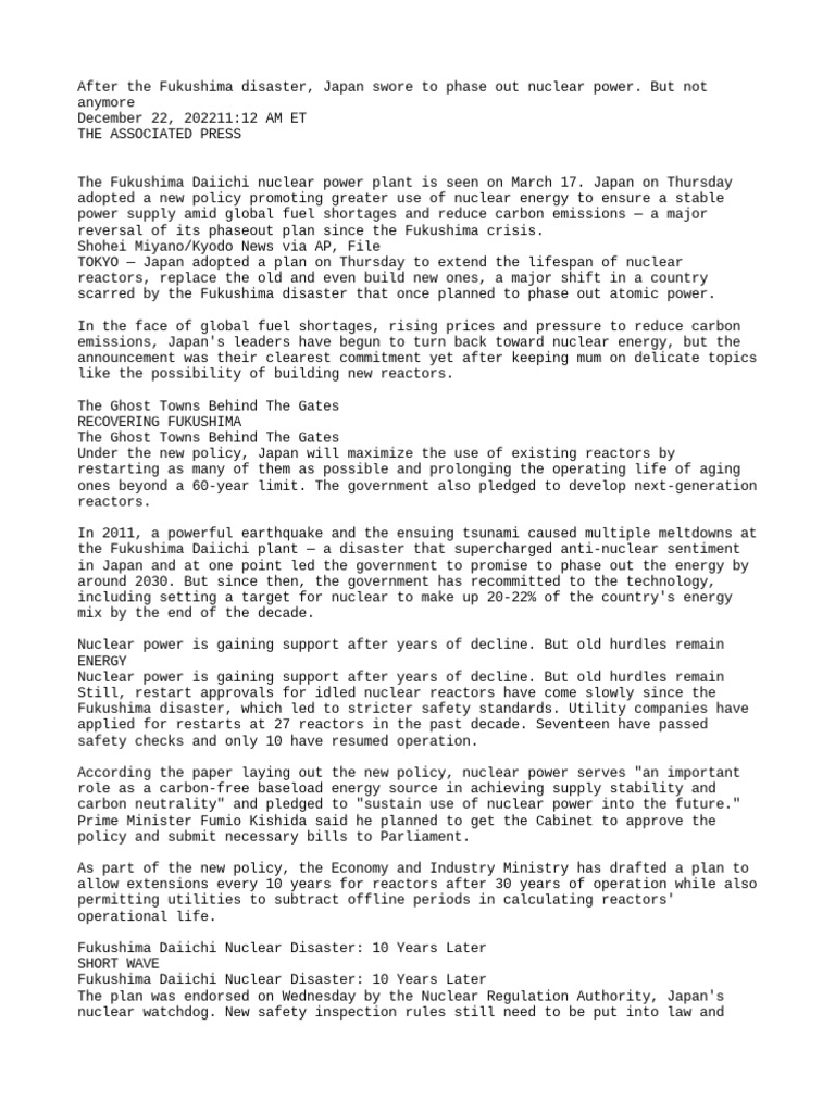 Japan Nuclear | PDF | Nuclear Power | Nuclear Reactor Japan Nuclear | PDF | Nuclear Power | Nuclear Reactor