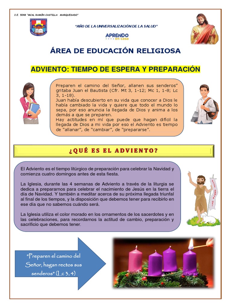 Ficha 5° Adviento Tiempo de Espera y Preparación | PDF | Adviento