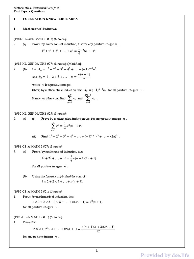 Proofs Of Summation Formulas Using Mathematical Induction Pdf